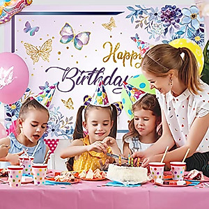 Butterfly Background Birthday Party Decorations, Butterfly Themed Banner 5x3ft for Birthday Party, Spring Theme Butterfly Background Banner Decorations, Spring Butterfly Photo Supplies