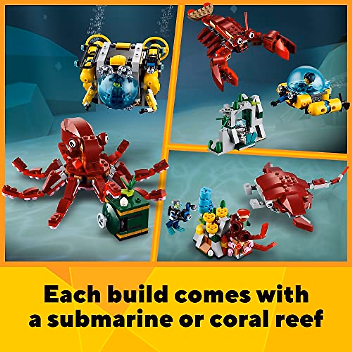 LEGO Creator 3in1 Sunken Treasure Mission 31130 Building Toy Set for Kids, Boys, and Girls Ages 8+ (522 Pieces)