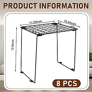 Nuenen Stackable Locker Shelf for School Locker Organizer Shelf Metal Locker Accessories for Home Office School File Document Book Magazine Desktop Decors Supplies, 11.8x9.8x12.99 Inch (Black, 8 Pcs)