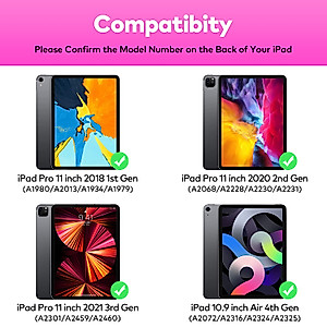 Keyboard Case for iPad Pro 11 inch 3rd Generation 2021–360° Rotatable Touchpad with Backlight, Compatible with iPad 10.9”Air 4th Gen/ 11”1st /2nd / 3rd Gen (Black)