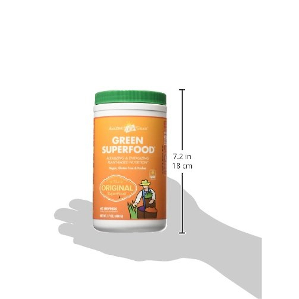 Amazing Grass Greens Blend Superfood: Super Greens Powder Smoothie Mix with Organic Spirulina, Chlorella, Beet Root Powder, Digestive Enzymes & Probiotics, Original, 60 Servings