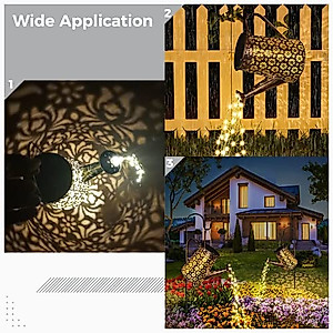 Solar Watering Can with Lights,Anjetan Outdoor Garden Decorations Hanging Solar Lantern Christmas Lights Outside Metal Waterproof Patio Décor for Yard Lawn Backyard Landscape Pathway Gardening Gifts