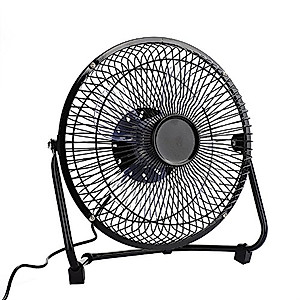 Iron USB Solar Panel Fan, 8 inch 5.2W 6V Cooling Fan + Solar Panel for Outdoor Traveling