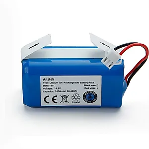 Anztek Replacement Shark Ion RVbat700 Battery for RV700,RV720,RV725,RV750 Model 14.8V 2600mAh Rechargeable Battery (3 Prong Plug)