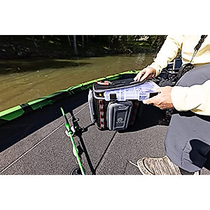 Plano KVD 3700 Signature Series Tackle Bag, Black with Red Accents, Water-Resistant TPE Coated Fabric, Premium Customizable Fishing Storage, Soft Tackle Bag