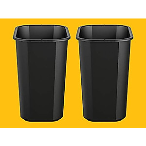 AmazonCommercial 3 Gallon Commercial Waste Basket, Black, 2-Pack