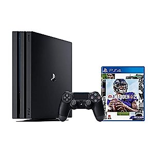 PS4 Playstation 4 Pro 1TB Console with Madden NFL 21 Pro 1TB Jet Black 4K HDR Gaming Console, Wireless Controller and NFL 21 Game Disc (Renewed)