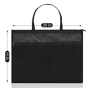 Art Portfolio Elegant Translucent Black , our Portfolio Folder for Artwork Includes Waterproof Internal Bag , Art Storage Style , Protection , Art Bag 19 x 25 , Portfolio Bag with Sturdy Zipper