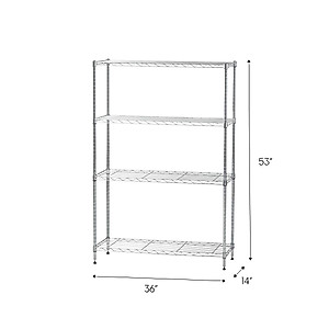 IRIS USA 4 Shelf Wire Storage Unit, Silver