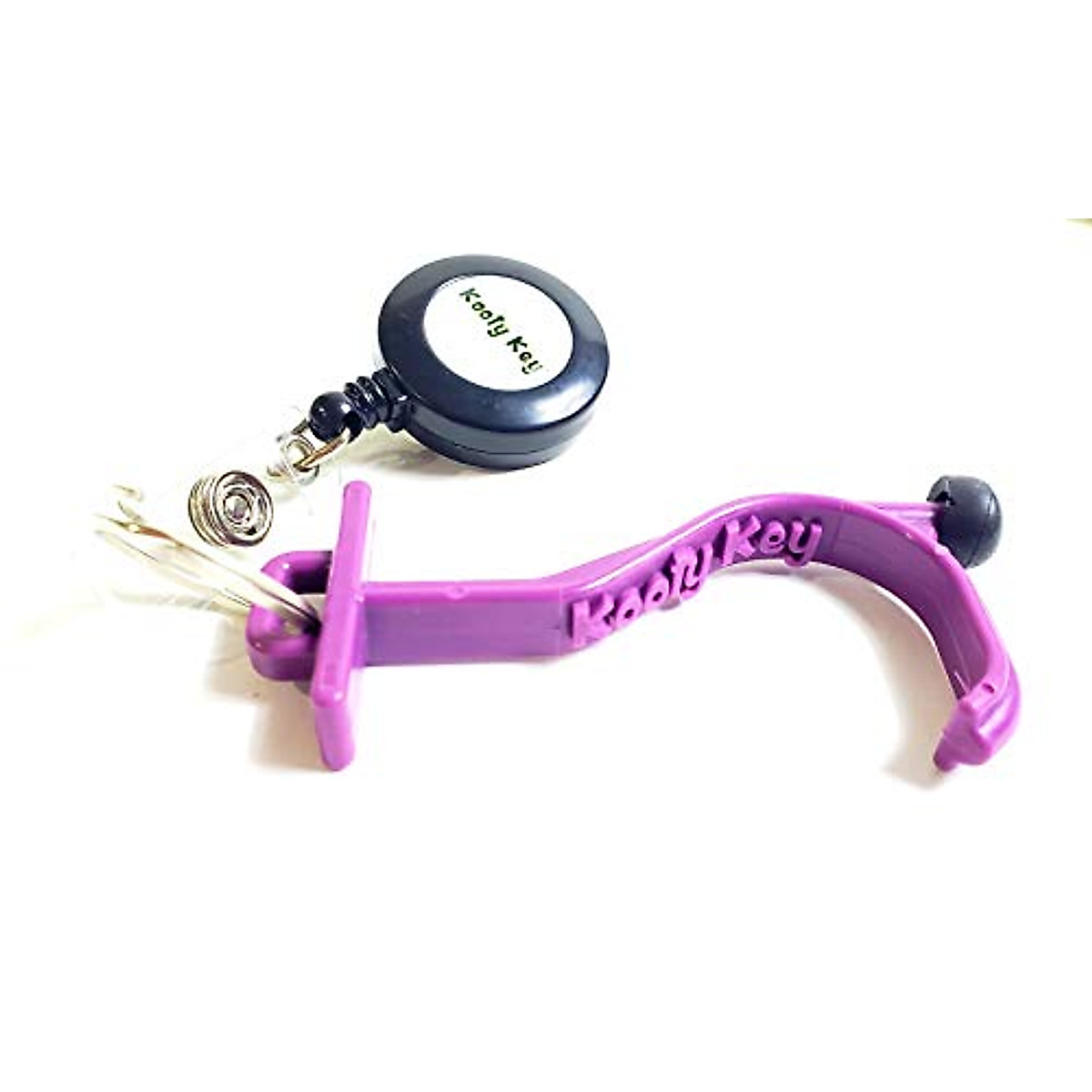 Kooty Key Germ Utility Hook Tool- Avoid Touching Bacteria Ridden Surfaces- Carabiner Included (Colors May Vary) (1 Pack, Purple)
