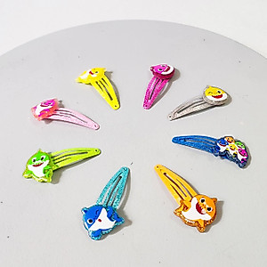 Baby Shark Kids Hair Clips for Girls Snap Clips 8 Pack Multi Color Ages 3+