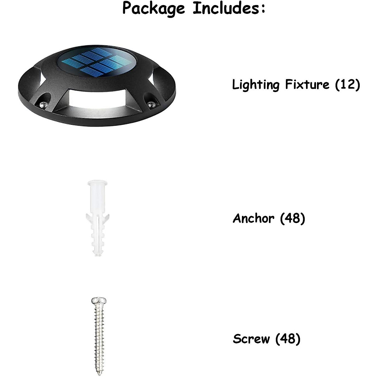Home Zone Security Deck & Stair Solar Light Weatherproof No Wiring Black 12 Set
