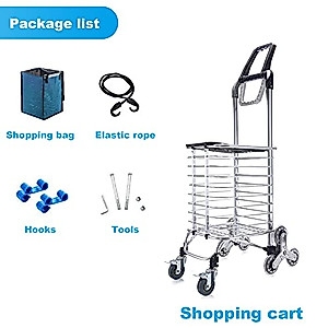 Grocery Stair Climber Shopping Cart with 8 Wheels, Folding Shopping Carts for Groceries with Double Handle for Utility Shopping Cart Purple