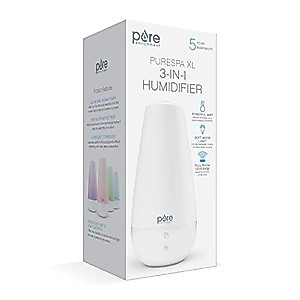 Pure Enrichment® PureSpa™ XL 3-in-1 Cool Mist Humidifier, Essential Oil Diffuser & Mood Light - 2L Tank Provides Powerful Mist Coverage up to 350 sq ft in Bedroom, Office & Large Rooms