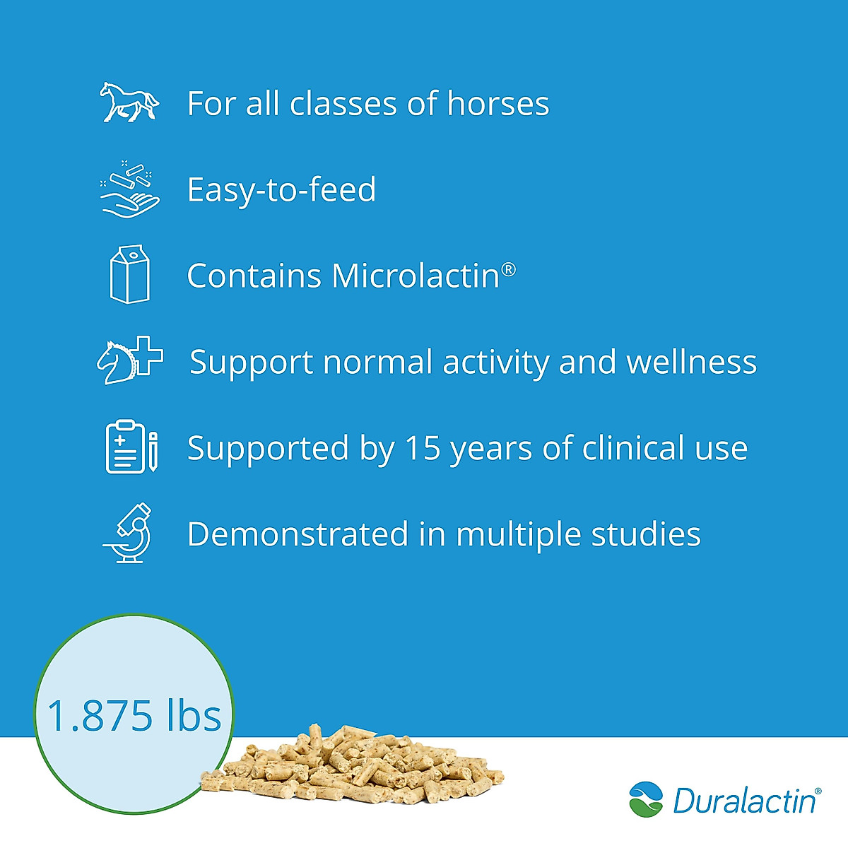 PRN Pharmacal Duralactin Equine Joint Pellets - Joint Health Supplement for Horses That Helps Maintain Healthy Cartilage, Joint Function & Manage Chronic Soreness - 1.875 lbs
