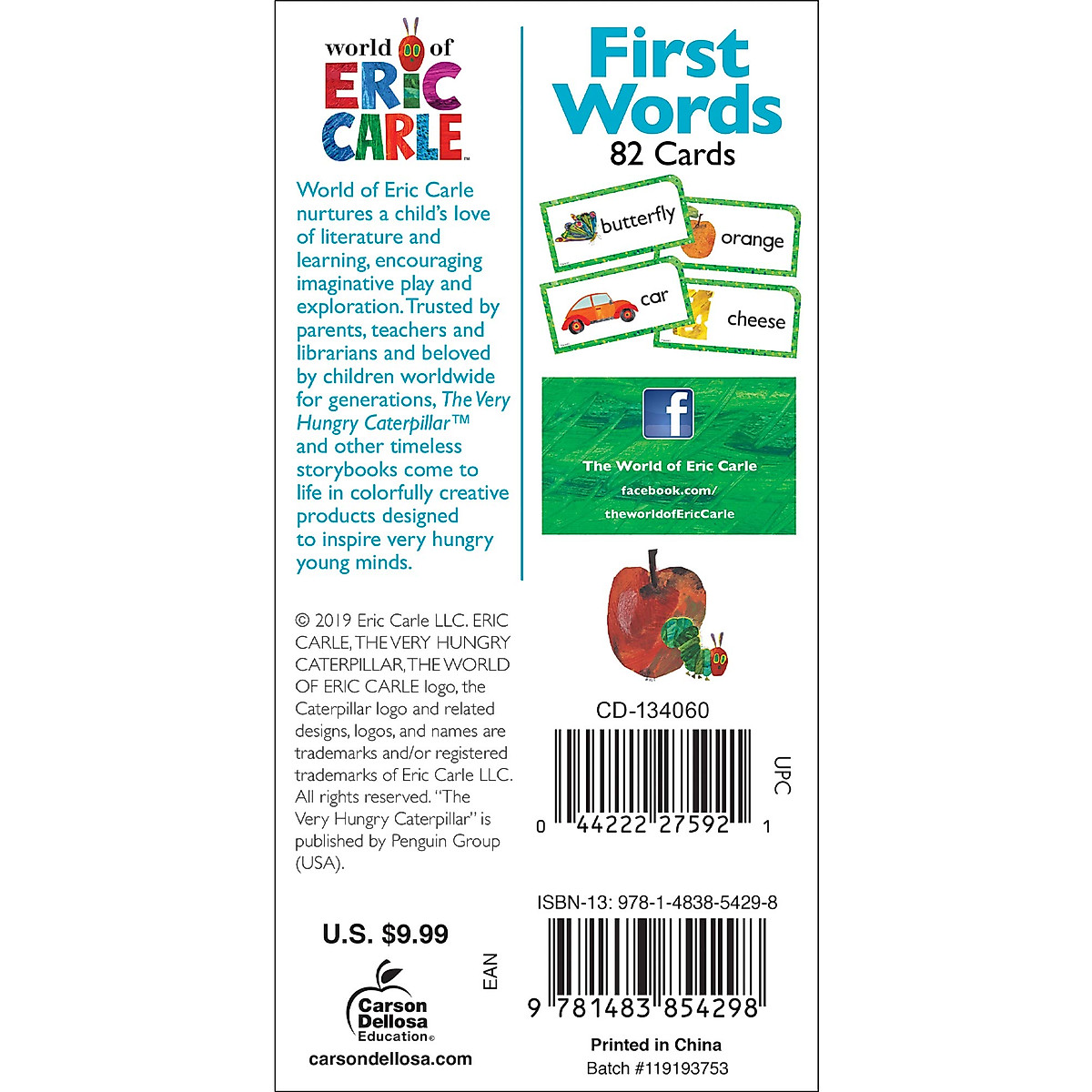 World of Eric Carle | First Words Flash Cards | English , 82ct