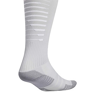 adidas Speed 2 Soccer Socks for Boys, Girls, Men and Women (1-Pair), Team Light Grey/White/Light Onix Grey, Small