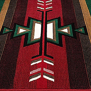 Southwest Southwestern Native American Navajo Indian Red Carpet Area Rug (2’ X 3’)