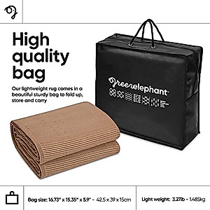 Green Elephant Plastic Waterproof Outdoor Rug for Patios Clearance,RV Outdoor Rugs for Camping, Indoor Deck Carpet Waterproof