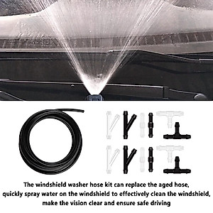 Windshield Washer Hose Kit 4 Meter Universal Washer Fluid Hose with 12 Pcs Hose Connectors,Rubber Water Hose Connector Splitter,Fit for Most Car Windshield Washer Tubing (4M-12)