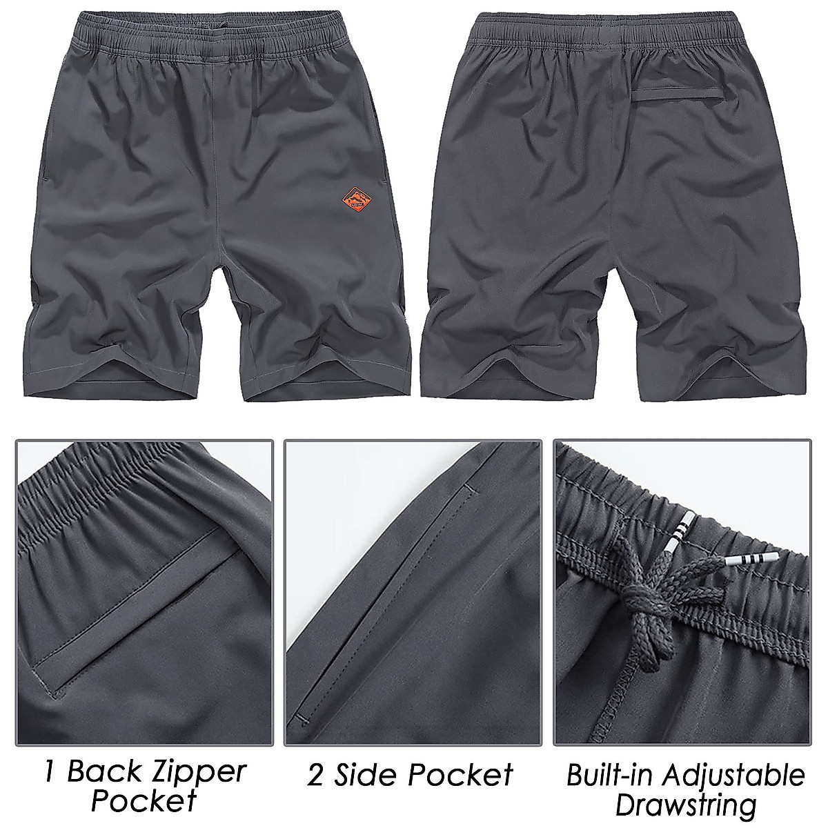 XinYangNi Men's Casual Lightweight Shorts Quick Dry Outdoor Hiking Fishing Travel Camping Shorts Navy US 39-40