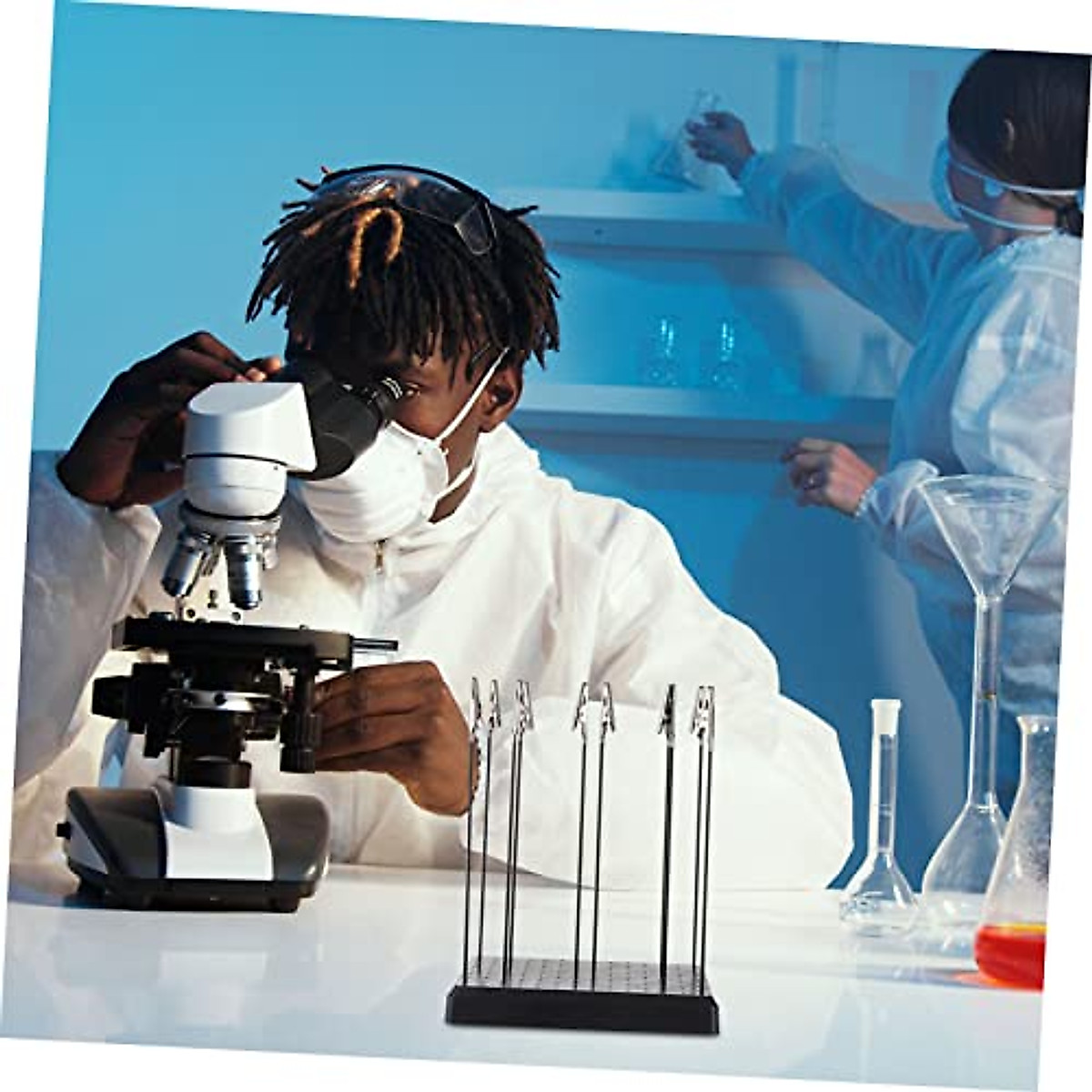 TEHAUX 1 Set Coloring Table Model Painting Alligator Clip Sticks Photo Memo Clip Holder Hobby Model Color Photo Holder Desk for Office Easel Stand Model Painting Stand Model Paint Clamps