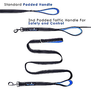 Heavy Duty Dog Leash - 2 Handles - Padded Traffic Handle for Extra Control, 7ft Long - Perfect Leashes for Medium to Large Dogs