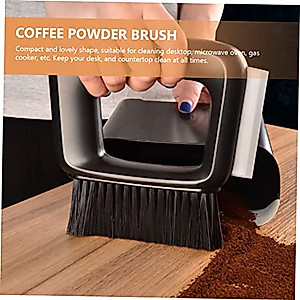 Yardenfun 1 Set Desktop Cleaning Broom Coffee Bean Coffee Concentrate Desktop Drawer Coffee Powder Cleaning Brush para Limpiar Drawers for Office Mini Desktop Broom Toy Black Plastic