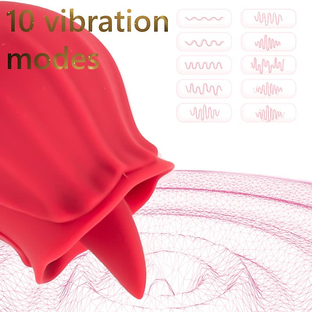 The Rose Toy for Women - Rose Vibrator, Rose Lick Sucking Toy, Toy for Women, Rose Vibrant Licker Red285