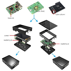 JUN-ELECTRON for Raspberry Pi 3 B+ 3.5 inch Touch Screen with Case, 320x480 Pixel Monitor TFT LCD Game Display [Support Raspbian, Ubuntu, Kali, RetroPie System]