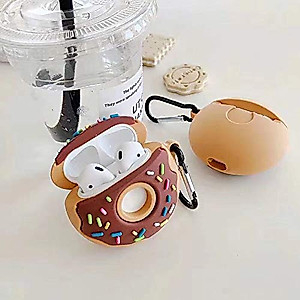TYOROY 3D Cute Donuts Case for Airpod Case/Airpod 2 Case,3D Cute Cartoon Food Soft Case,Kids Teens Boys Girls Women Lovely Donuts with Keychain for Airpod 1&2 Case (Donuts)