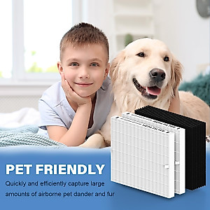 SAKEGDY AP-1512HH Filter Replacement for Coway Airmega AP1512HH, 200M Air Cleaner Purifiers, Part #3304899, 1 Washable Pre-Filter & 3 True HEPA & 6 Carbon Pre-Filters