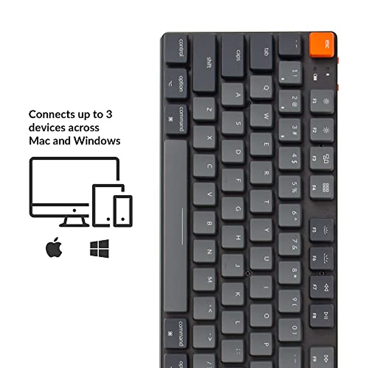 Keychron K5 SE Full Size Layout Ultra-Slim Wireless Bluetooth/Wired USB Mechanical Keyboard with Low-Profile Gateron Blue Switch, 104 Keys White LED Backlit Computer Keyboard for Mac and Windows