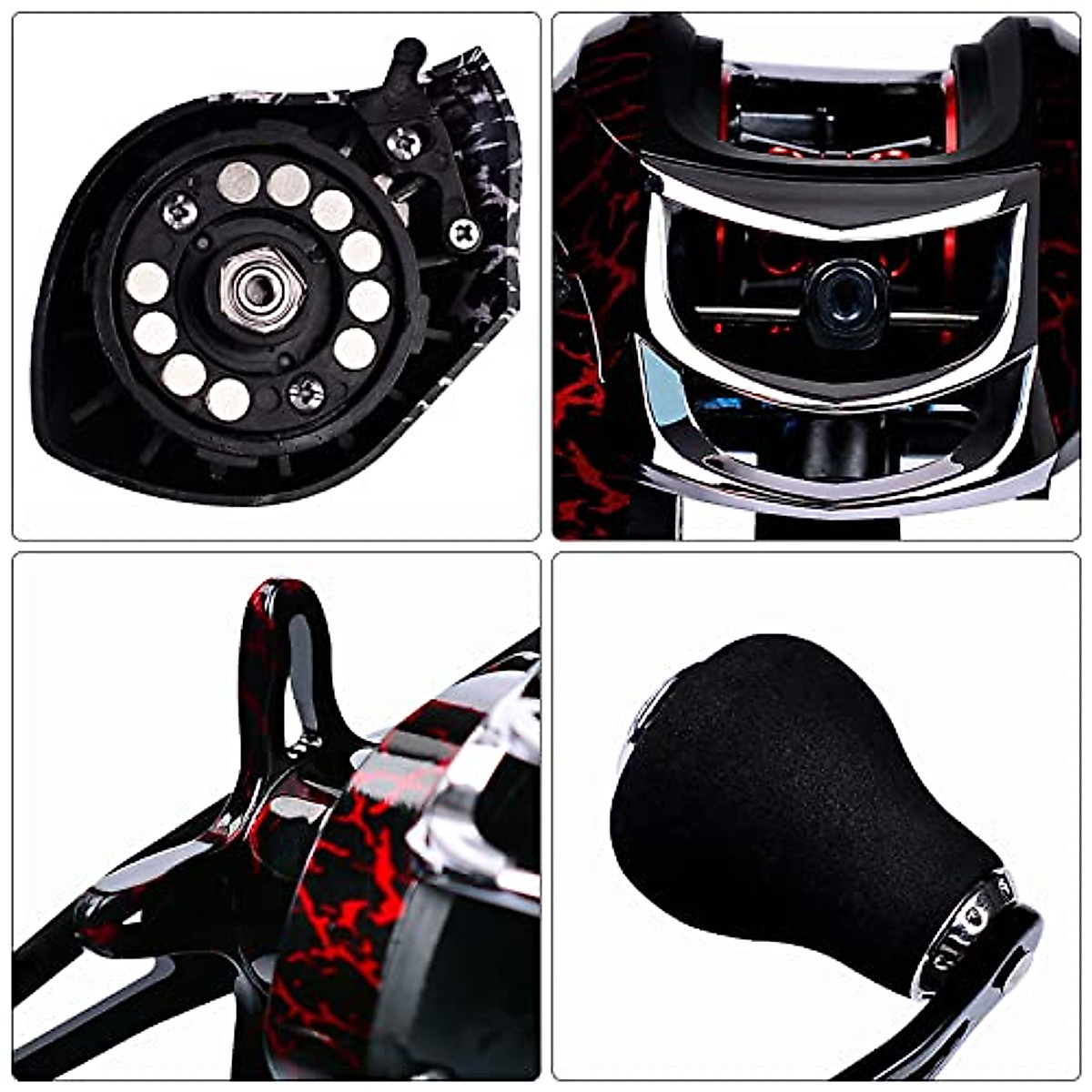 TEQIN Fishing Baitcasting Reel, 18+1BB Drag Baitcasters, Magnet Braking System Bait Caster Reel, 7.1:1 Gear Ratio Ultra Smooth Baitcaster Fishing Reel DW121R Right Hand