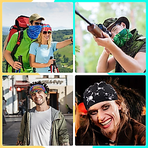 JaGely 50 Pieces Neck Gaiter Sports Neck Head Wrap Headband Scarf Face Bandana Hair Wrap Neck Tube Balaclava for Women Men (Charming Style)