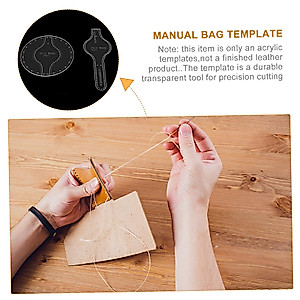 TEHAUX 2pcs Leather Pattern Template Transparent Wallet Stencil DIY Purse Tool Wallet Leather Pattern Stencil Leather Patterns Templates DIY Material Coin Purse Acrylic Handmade Supplies