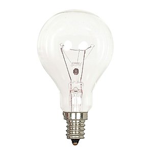 Satco S2740 120V Candelabra Base 40-Watt A15 Light Bulb, Clear