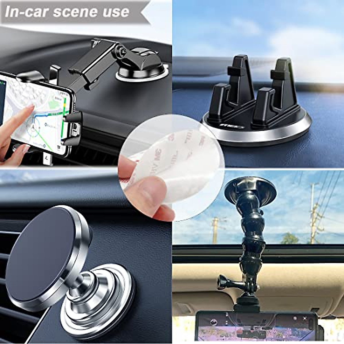 10 Pack 80mm (3.15") Circular Double Sided Sticky Pads, Strong Car Sticky Adhesive Replacement for Car Mount Mounting Holder Disk Windshield GPS Camera Lock Sucker Suction Cup Hook Dashboard Bracket