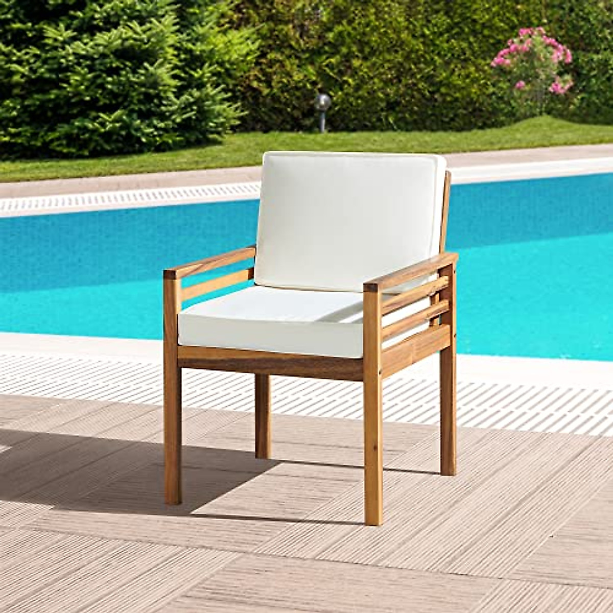 Alaterre Furniture Okemo Outdoor Dining Chairs, Natural