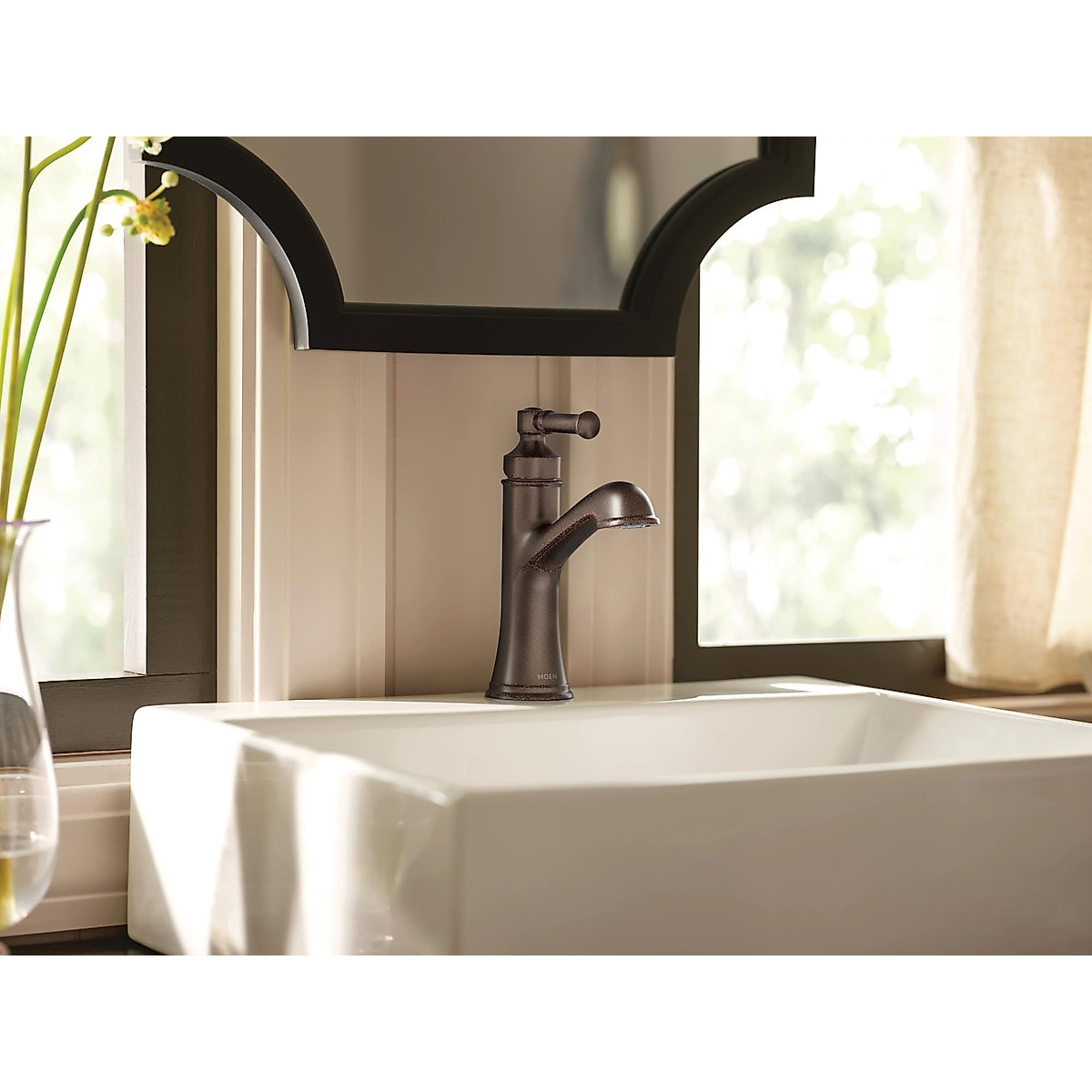 Moen 6803ORB Dartmoor Single Handle Bathroom Sink Faucet with Optional Deckplate, Oil Rubbed Bronze