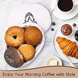 Medium Bread Basket for Serving Set - 11x8" Wicker Basket with Removable Liner and Cover Bread Serving and Bread Warmer Basket for Table Sourdough Bread Basket by Artizanka