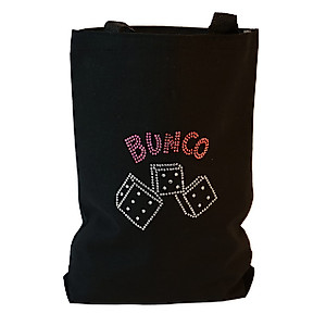 Bunco Game Kit with Crystal Tote Bag - Includes 9 Pink Dice, Bunco Score Sheets, Pencils, Bell, & 3 Inch Plush Dice - All of The Bunco Party Supplies You Need!