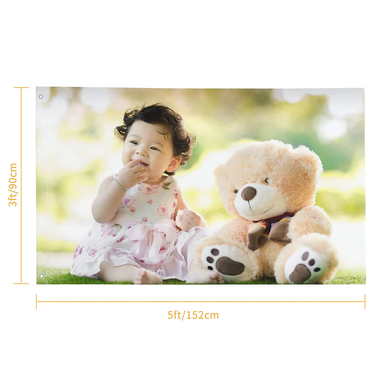 Custom Flag 3x5 Ft Customized Flags Banners - Personalize Print Your Own Logo/Design/Words/Text - Vivid Color, Canvas Header and Double Stitched - Brass Grommets - Single Sided