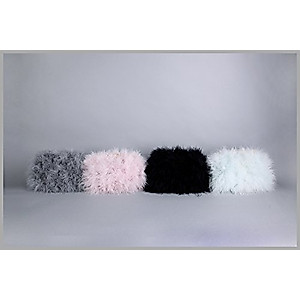 Zarapack Womens' Genuine Fluffy Feather Fur Clutch Shoulder Bag (Black)