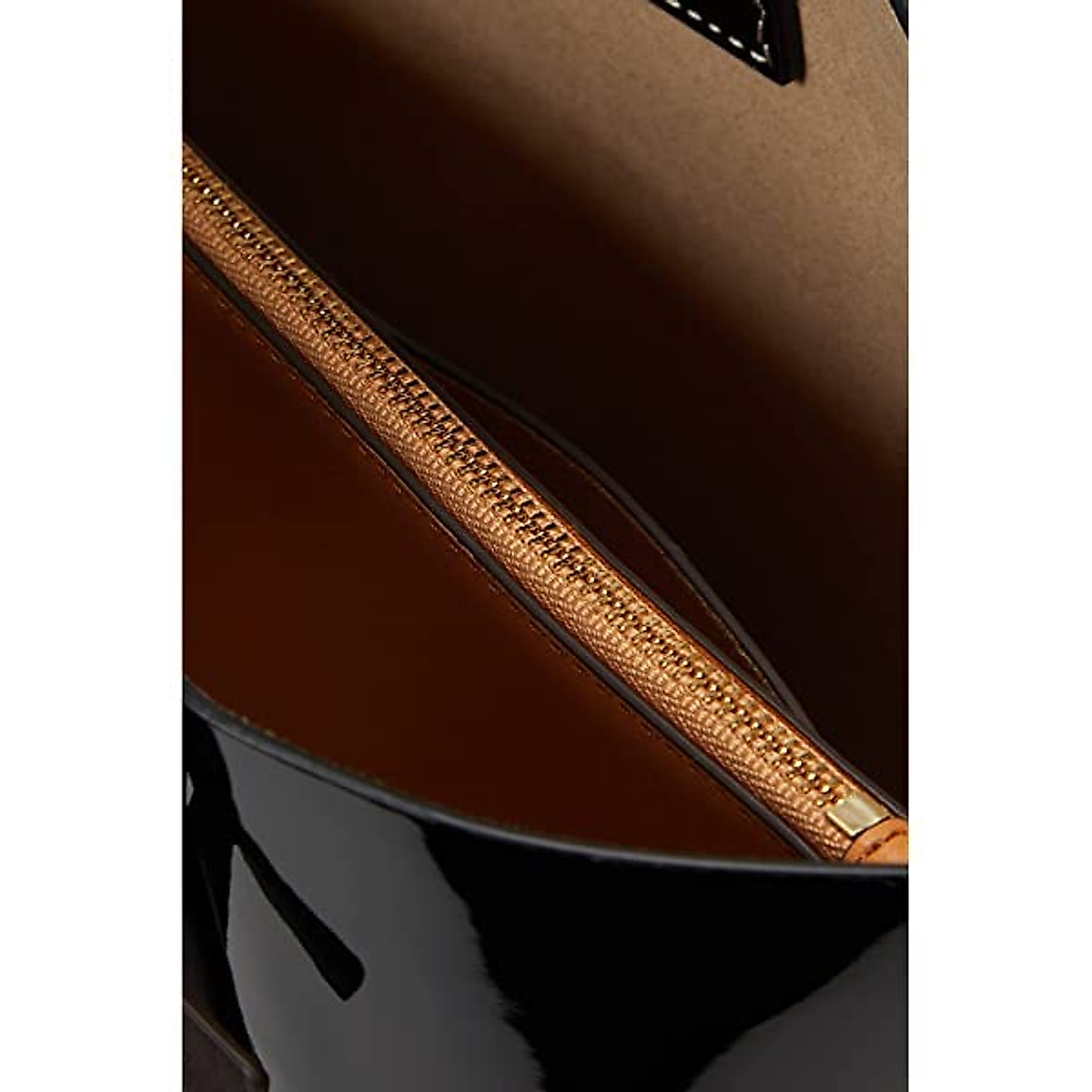 Tory Burch Women's Perry Small Triple Compartment Tote Black Patent Leather