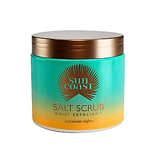 Sun Coast Salt Scrub - Daily Skin Exfoliant (Moroccan Nights, 22 oz)