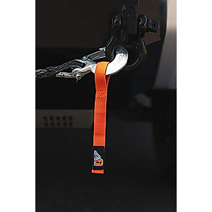 Agency 6™ Winch Hook Pull Strap - Orange - 1 INCH Wide - Heavy Duty - Made in The U.S.A