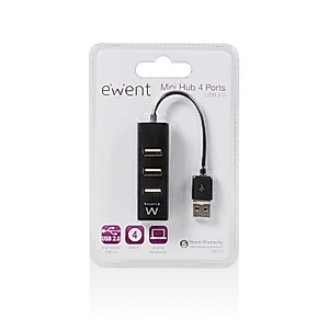 Ewent 4 Port USB 2.0 Hub - Black
