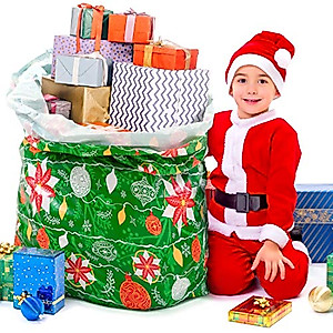 Extra Large Christmas Gift Bag 56”x36” Jumbo Large Gift Bags Christmas Wrapping for Xmas Present – Large Size Plastic Giant Gift Bags for Huge Gifts - Heavy Duty Big Gift Sack with Tag & Tie