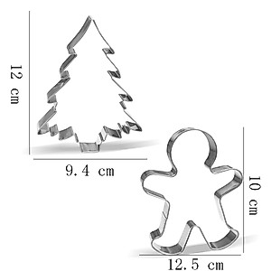 Large Christmas Cookie Cutter Set - 7 Piece - Stainless Steel